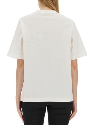 Burberry Logo-Embroidered Cotton T-Shirt - White
