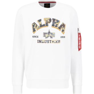 Alpha Industries College Camo Sweatshirt - white