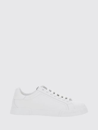 Dolce & Gabbana Baskets basses en cuir de veau lisse avec logo appliqu&eacute;