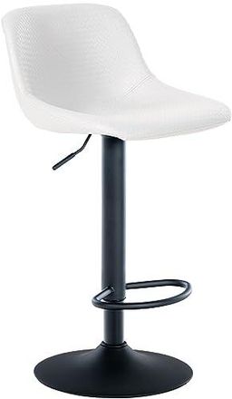 Clp Tabouret de Bar Loft I Chaise de Bar avec Dossier I Chaise pivotante à 360° réglable en Hauteur I pour la Cuisine et Le comptoir, Couleur:Blanc, Matér