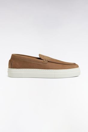 Eden Park Mocassins À Semelles Sneakers En Cuir Suédé Camel