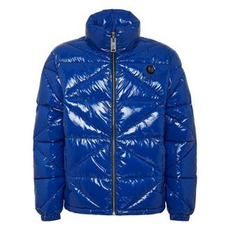Philipp Plein Homme, Vestes, Bleu, Taille: 4XL Jacket Hexagon