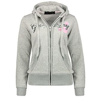 Geographical Norway GEO NORWAY GELPHINE Lady - Sweat Femme Capuche Et Poches Kangourou - Sweatshirt Femmes Grande Manche - Pull Casual Manches Longues Chaud Hiver &Eacute;t&eacute; - H
