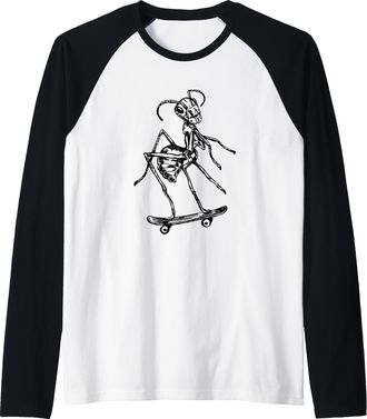 Seembo Ant Skater Skateboarding mit lustigen Insekten, Tiermotiven Raglan