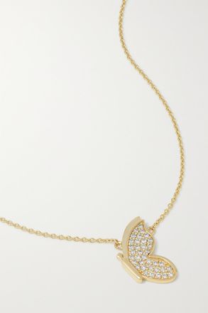 Sydney Evan Small Flying Butterfly Kette Aus 14 Karat Gold Mit Diamanten