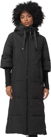 Navahoo B988 Veste dhiver matelass&eacute;e chaude &agrave; capuche pour femme, Noir, XS