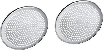 Cabilock Lot De 2 Plaques &Agrave; Pizza Rondes En Acier Inoxydable De 20 Cm Sans Rev&ecirc;tement Avec Trous Pour Le Four Et Le Retrait