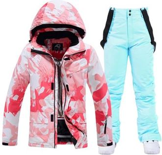 Generic Ensemble De Combinaison De Ski Imperm&eacute;able Pour Femmes Costumes Dext&eacute;rieur Vestes De Glace Dhiver Pantalons &Agrave; Bretelles Picture Jacket Pant17 XXL