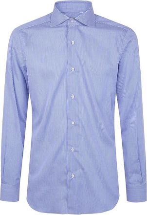 Barba Homme, Chemises, Bleu, Taille: 3XL Chemise Classique en Twill de Coton Stright Bacchetta