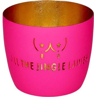 Giftcompany Madras Windlicht M All The Jingle Ladies hot pink/Gold 8,5cm