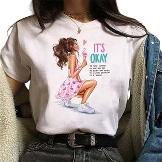 Keephen Chic Mode Filles Impression 3D T-Shirts pour Femmes Casual &Eacute;t&eacute; Manches Courtes Col Ras du Cou Pullover Blouse Tops