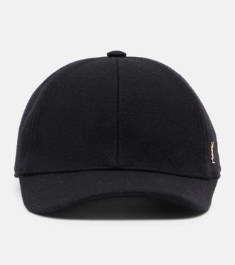 Saint Laurent Baseballcap Cassandre aus einem Wollgemisch