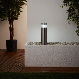 Lightbox LED Au&szlig;en Sockellampe - 30 cm H&ouml;he - Outdoor Stehleuchte als Wegeleuchte f&uuml;r den Garten - 4 W, 460 lm, 6500 K - spritzwassergesch&uuml;tzt (IP44) - aus Ede