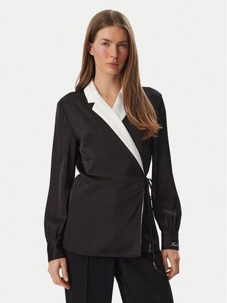 Karl Lagerfeld Bluse B4W11016 Schwarz Regular Fit
