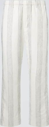 Commas Pantalon droit Kantha rayé en coton