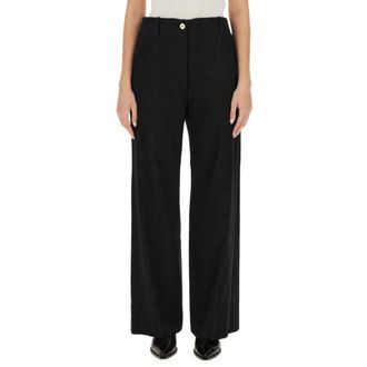 Patou Femme, Pantalons, Noir, Taille: 40 FR Pantalon large avec m&eacute;lange de tissus unique