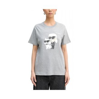 Karl Lagerfeld Ikon T-Shirt - - Tops - Damen - Grau - M