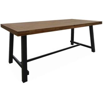 Sweeek Sweeek - Tisch f&uuml;r Indoor/Outdoor aus Holz und Metall, 190 cm, 6-8 Pl&auml;tze