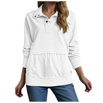 Generic Sweat Shirts dhalloween pour Femmes, Hauts col Ras du Cou imprim&eacute; Graphique dhalloween Womens Sweaters Cardigan Short (White, XXL)