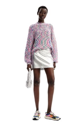 Desigual Damen Woman Flat Knit Thin Gauge Pullover Sweater, Material Finishes, XS EU