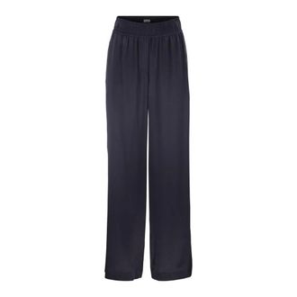 Brunello Cucinelli Seidenhose mit weitem Bein - - Trousers - Damen - Blau - XS