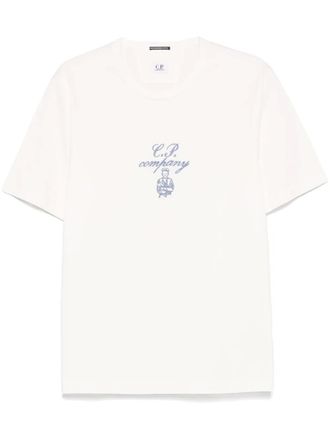 C.P. Company t-shirt à logo brodé - Blanc