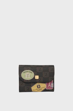 Gerard Darel Mini portefeuille en toile enduite et cuir sign&eacute; de patchs imprim&eacute;s - XS - Multicolore