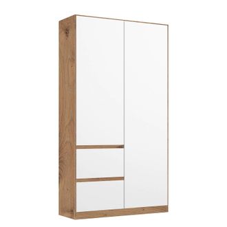 Rauch Orange home24 Drehtürenschrank ohne Spiegeltür 91cm Weiß/Alpinweiß/Eiche Artisan Dekor