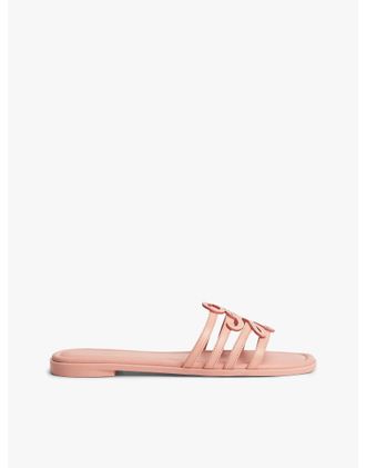Tommy Hilfiger Leder-Mules in Hellrosa mit Logoriemen