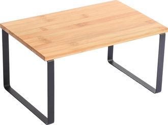 MSV Estante de almacenamiento Negro y Bambu Elie, Black