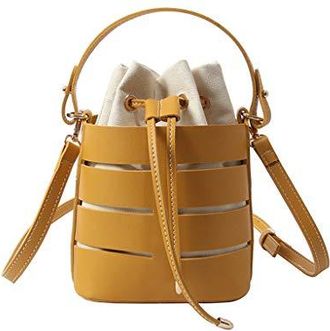 Generic Femmes Mode Creux Sac à Bandoulière Multifonctionnel Sac à Main Multicouche Sac à Main Sac à Bandoulière pour lEcole, jaune, Taille unique