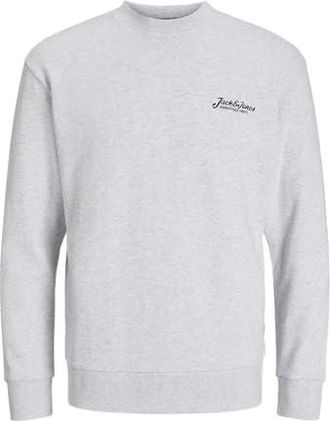 Jack & Jones Crew Neck Jjbeau Sweat à col Rond, Blanc-Gris, S Homme