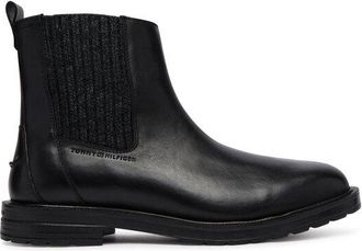 Tommy Hilfiger Stiefeletten Cleated Hilfiger Brush Wl Chel FM0FM06080 Schwarz