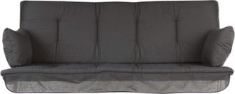 Patio Hollywoodschaukel Auflage 170x50 Bankauflage grau Garten Auflage Hollywoodschaukelauflage mit 2 Seitenkissen Volant
