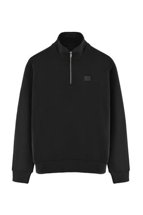 Polo Club Sweatshirt schwarz mit halbem Rei&szlig;verschluss und Polo Club-Logo