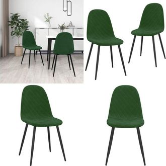 vidaXL Vidaxl - Chaises à manger lot de 2 Vert foncé Velours - Chaise De Salle à Manger - Chaise De Cuisine - Chaise Design - Chaise Velours - Chaise Verte