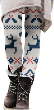 Generic Legging tendance d&eacute;contract&eacute; pour femme Motif No&euml;l, bleu, XXL