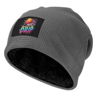 Ahdyr Bonnet en Maille gaufr&eacute;e, Polaire, Chaud, pour lhiver, Noir, pour Hommes et Femmes