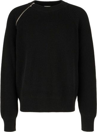 Burberry Homme, Pulls, Noir, Taille: L S24-Smt-022 Pull en M&eacute;rinos C&ocirc;tel&eacute;
