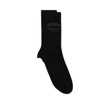 Iceberg Homme, Sous-v&ecirc;tements, Noir, Taille: ONE Size Cotton Sock With Piquet Logo