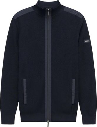 Bugatti Strickjacke mit Zwei-Wege-Rei&szlig;verschluss - - Jackets - Herren - Blau - M