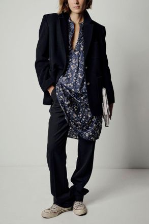 Gerard Darel Robe imprim&eacute;e &agrave; col chemise - LEANA - Marine