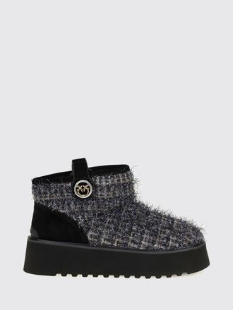 Pinko Bottes dext&eacute;rieur en tweed et su&egrave;de avec logo Love Birds