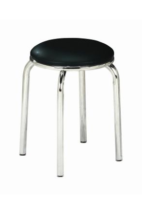 CARRYHOME Stapelhocker, Schwarz, Metall, Textil, 45 cm, Esszimmer, St&uuml;hle, Hocker