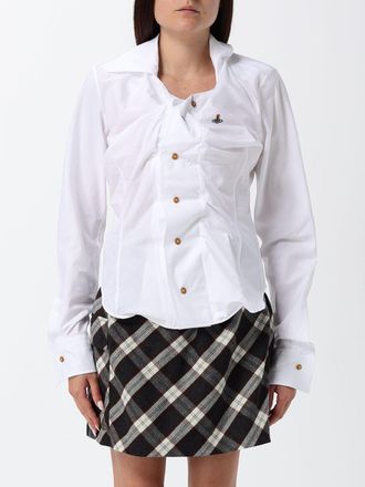 Vivienne Westwood Chemise asym&eacute;trique en popeline de coton avec logo Orb