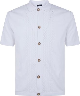 Barba Homme, Chemises, Blanc, Taille: M Cotton Drawn Shirt