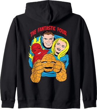MARVEL Fantastic Four Team Together Retro Vintage Comic Art Kapuzenjacke
