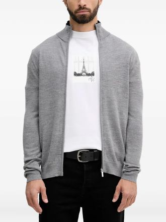Karl Lagerfeld Reißverschluss-Pullover mit Logo-Stickerei - Grau
