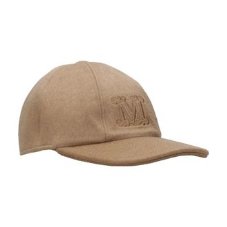 Max Mara Cachemire Couronne Textur&eacute;e Visi&egrave;re Courb&eacute;e Chapeau - Femme - Accessoires - Brun - Taille: 57 CM