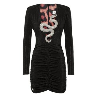 Philipp Plein Femme, Robes, Noir, Taille: 42 FR Robe Courte Cristal